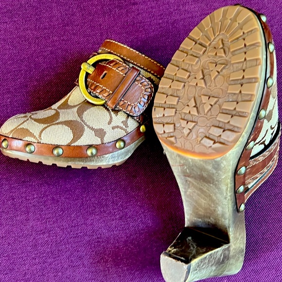 Coach | Shoes | Coach Authentic Vintage 7s Heeled Clogsin Good ...